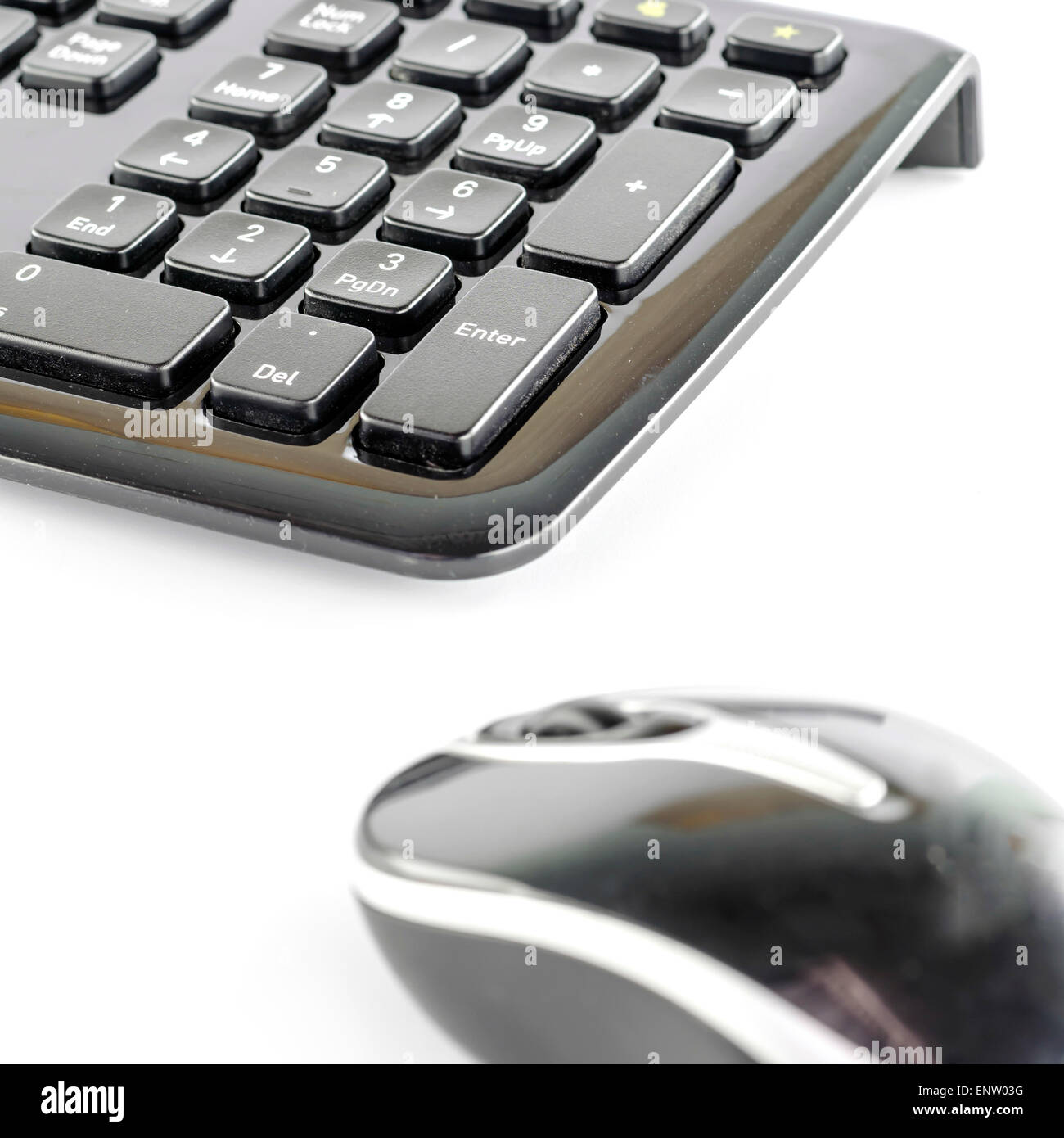 keyboard and wireless mouse on a white background Stock Photo - Alamy