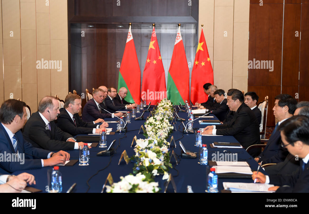 Minsk, Belarus. 11th May, 2015. Chinese President Xi Jinping (4th R ...