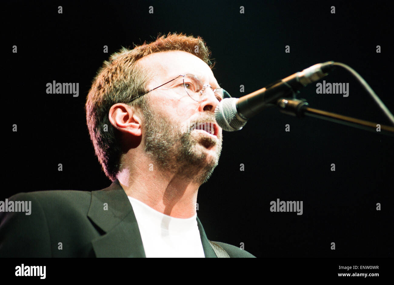 Eric Clapton on stage at the Sheffield Arena, Sheffield, 3rd October ...