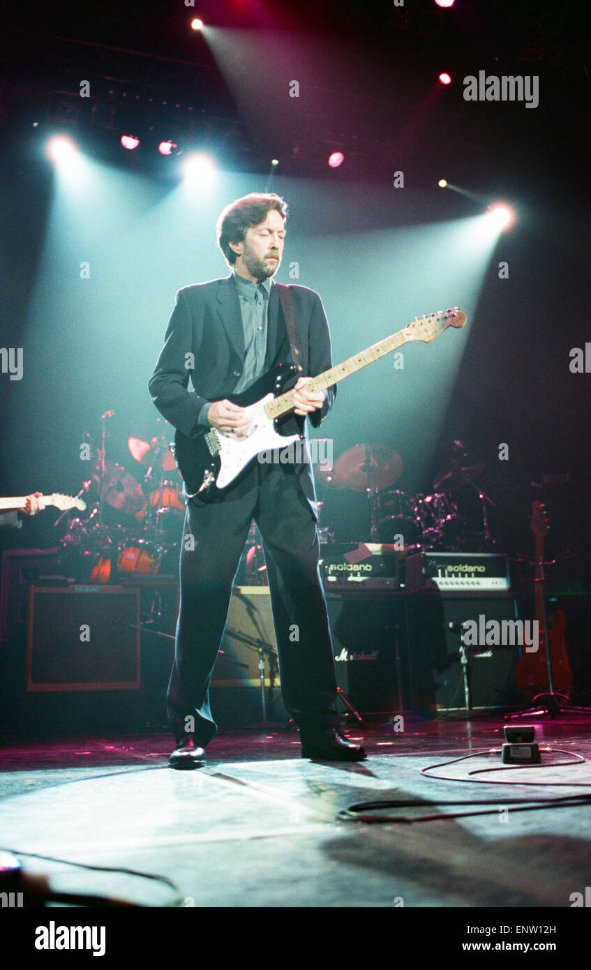 Eric Clapton on stage at the Brighton Centre, Brighton, 1st February ...
