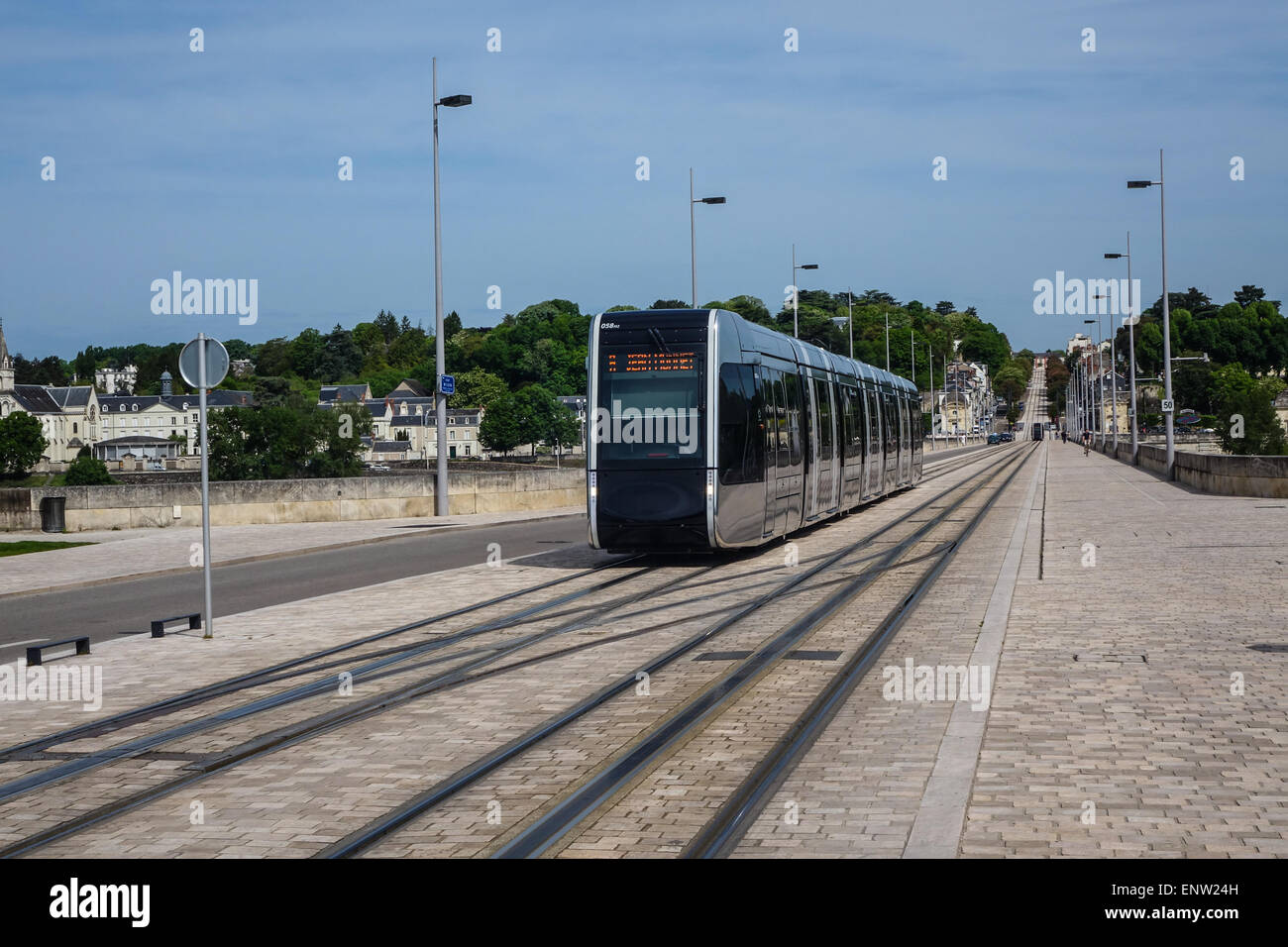 Tramway and trams in Tours, France Stock Photo - Alamy