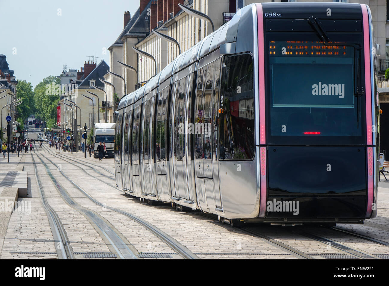Tramway and trams in Tours, France Stock Photo - Alamy