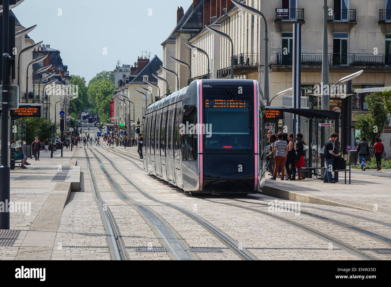 Tramway and trams in Tours, France Stock Photo - Alamy