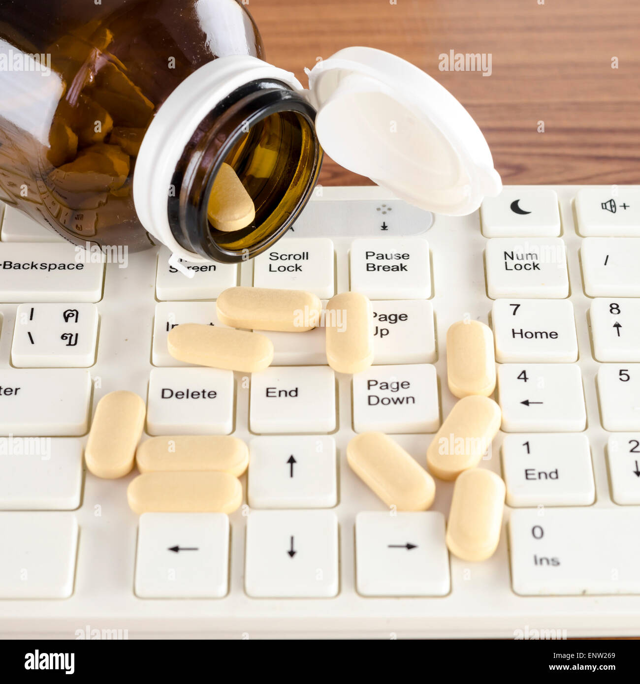 Medicine concept computer keyboard pill hi-res stock photography and ...