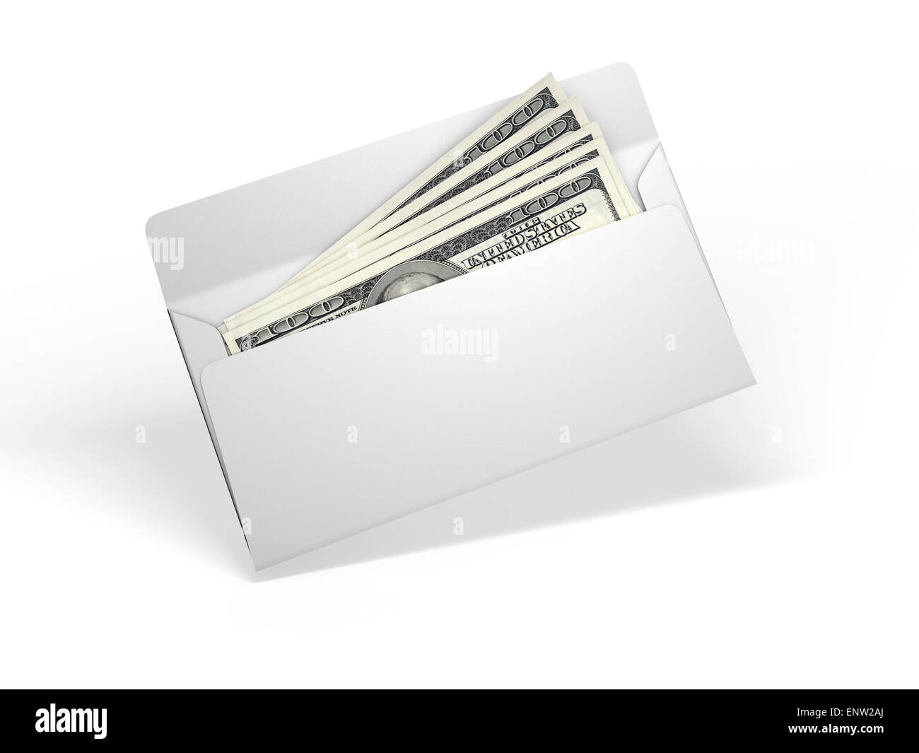 Bribe money in an envelope isolated on white background Stock Photo - Alamy