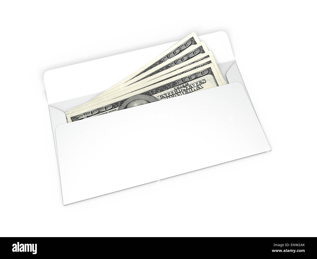 Bribe money in an envelope isolated on white background Stock Photo - Alamy