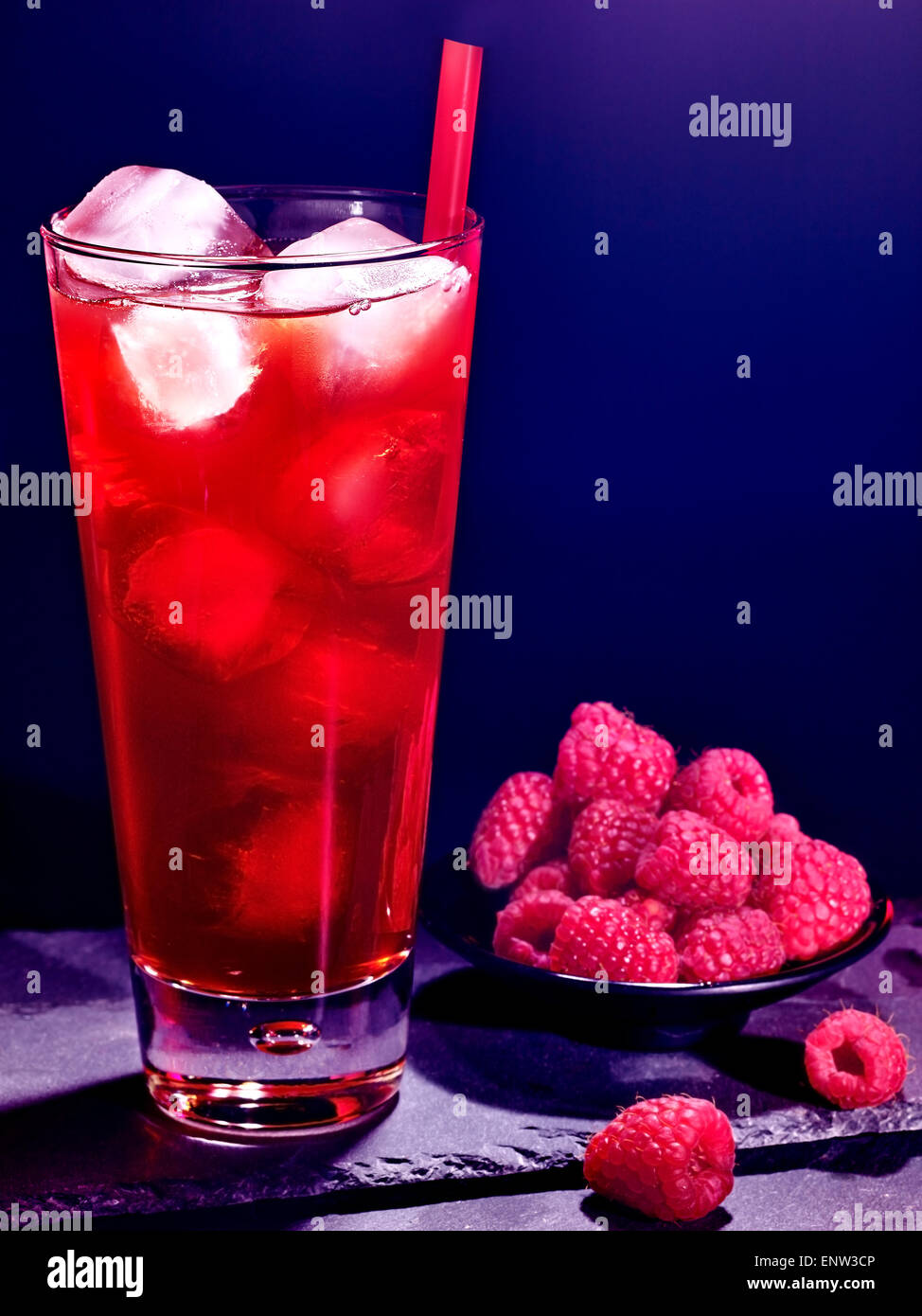 Red raspberry cocktail on dark background 44 Stock Photo - Alamy