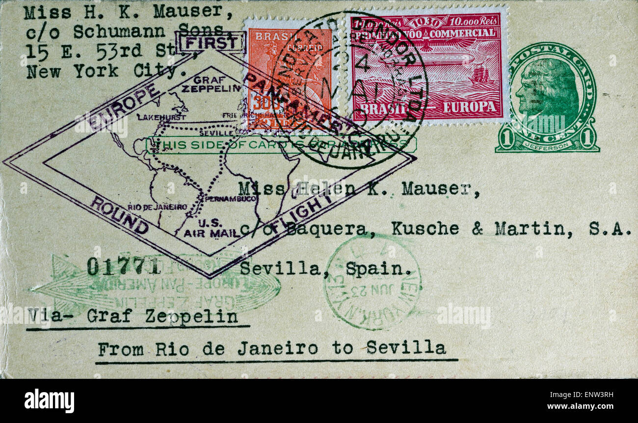 Brazil zeppelin flight cover hi-res stock photography and images - Alamy