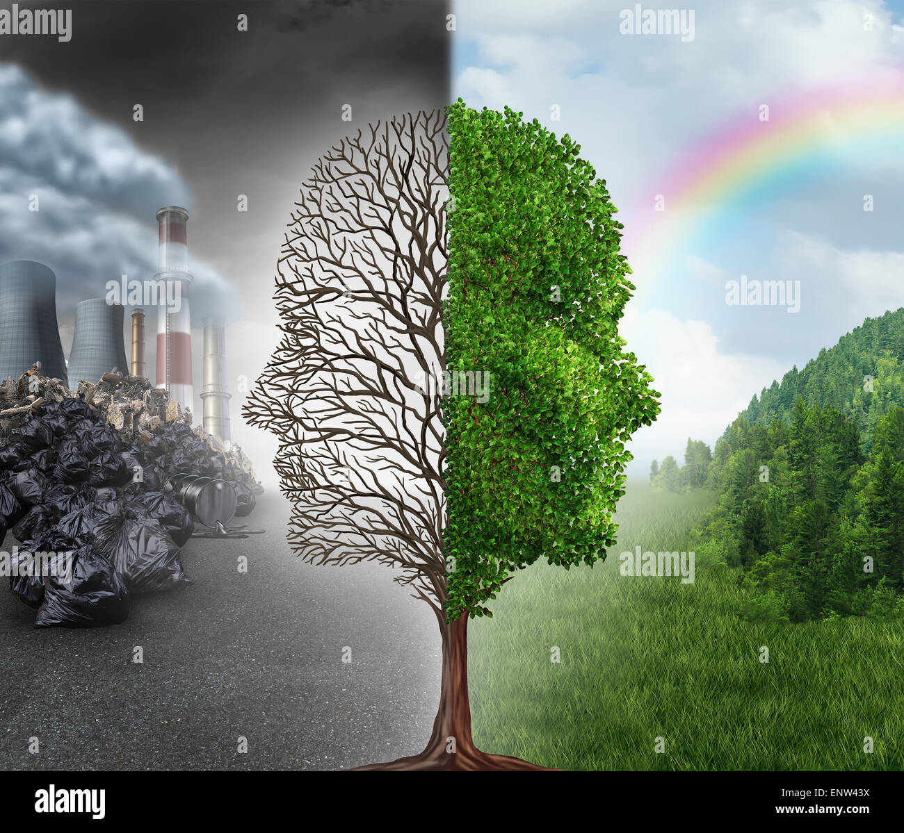 Environment change and global warming environmental concept as a scene ...