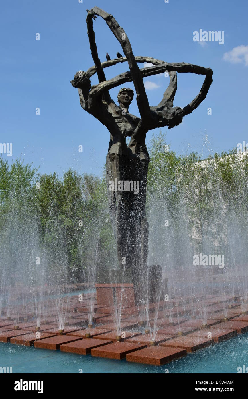 A statue in the streets of Astana, capital of Kazakhstan Stock Photo ...
