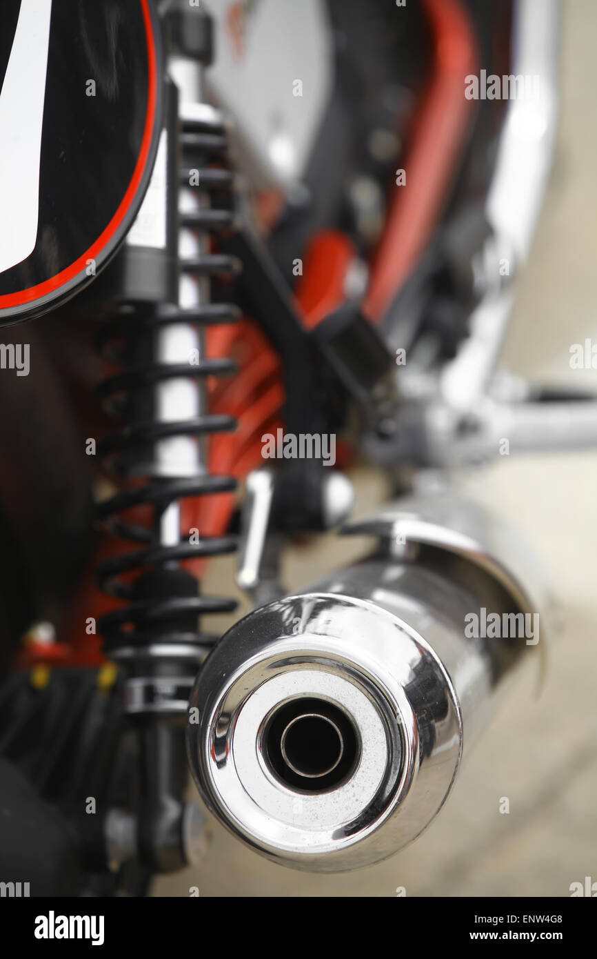 Color image of a motorcycle exhaust pipe Stock Photo - Alamy
