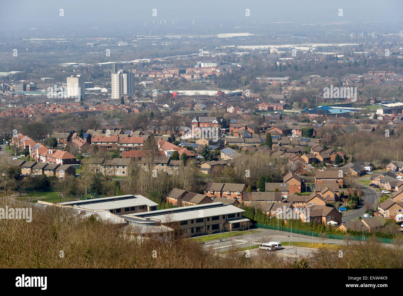 View over Stockport from Werneth Low Country Park, Greater Manchester ...