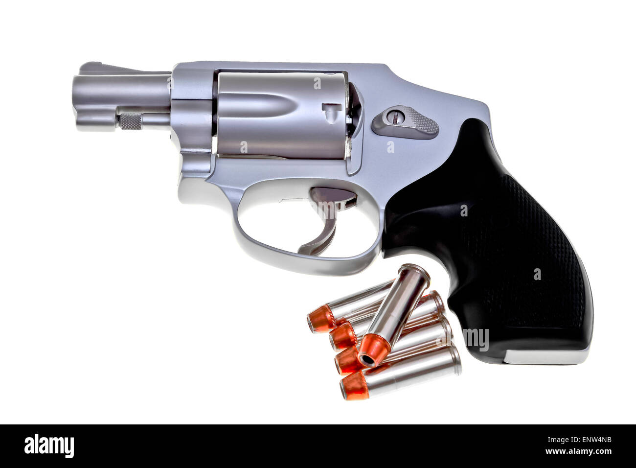 Titanium revolver five 38 cartridges hi-res stock photography and ...