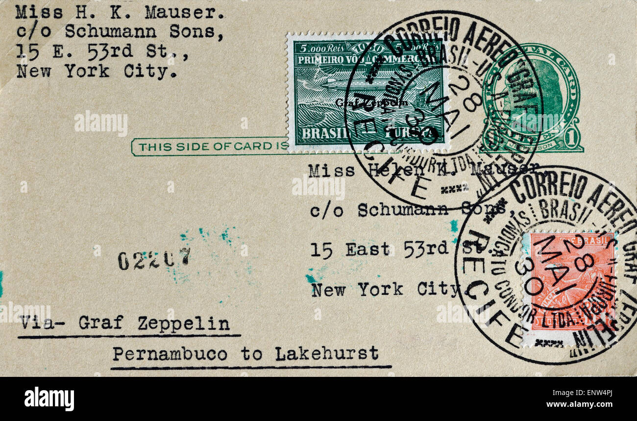 Brazil zeppelin flight cover hi-res stock photography and images - Alamy