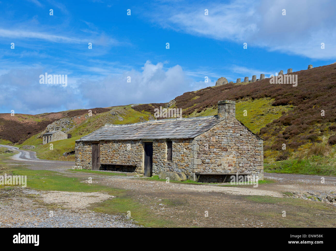 Buildings near the Old Gang lead smelting mill, Swaledale, Yorkshire ...