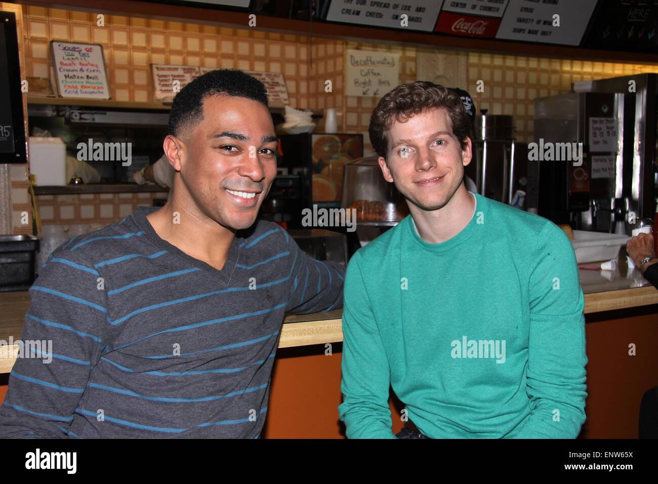Broadway stars during an interview for Playbill at the Cafe Edison at ...