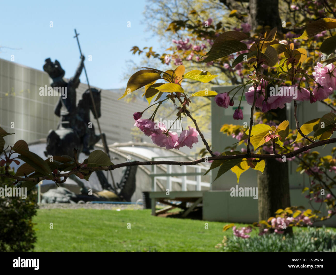 Good Defeats Evil Sculpture, United Nations Grounds, NYC, USA Stock ...