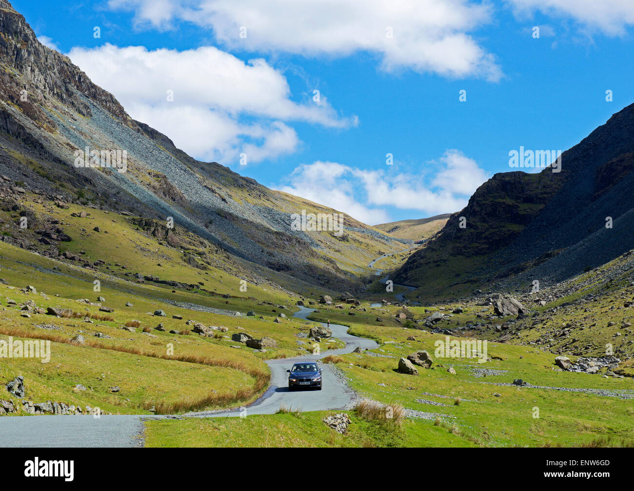 Honister Pass (B5289), Lake District National Park, Cumbria, England UK ...