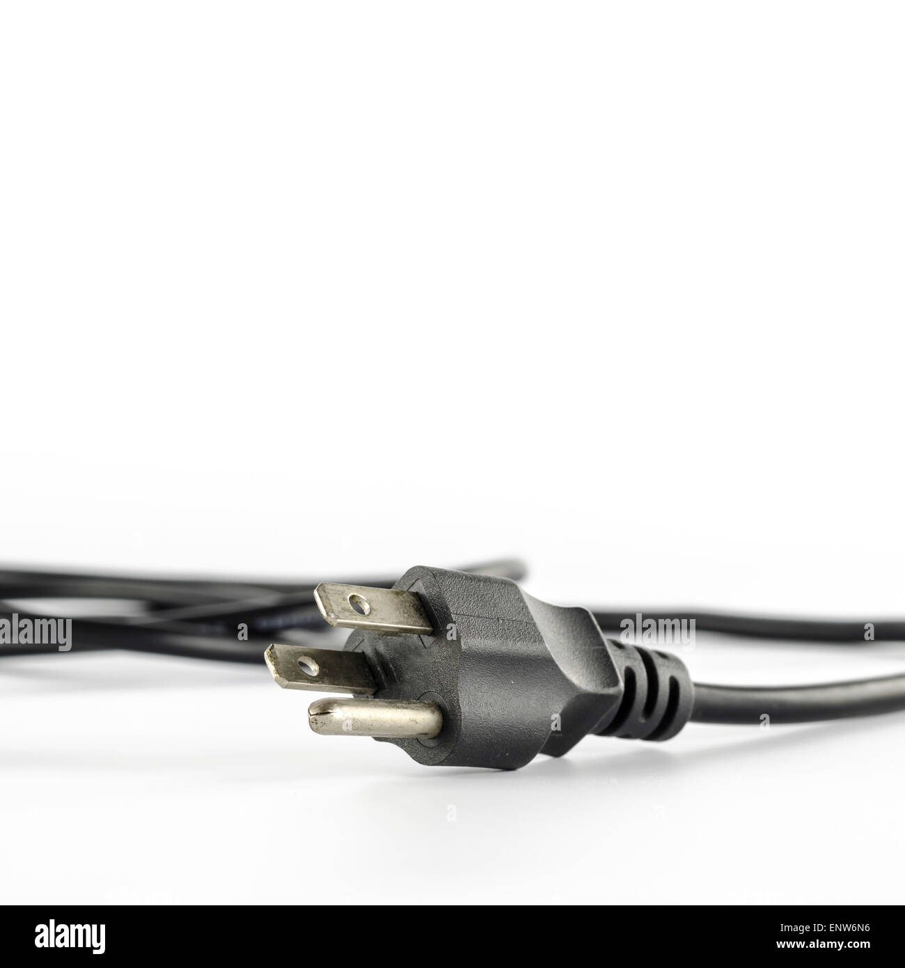 computer power plug cable on a white background Stock Photo - Alamy