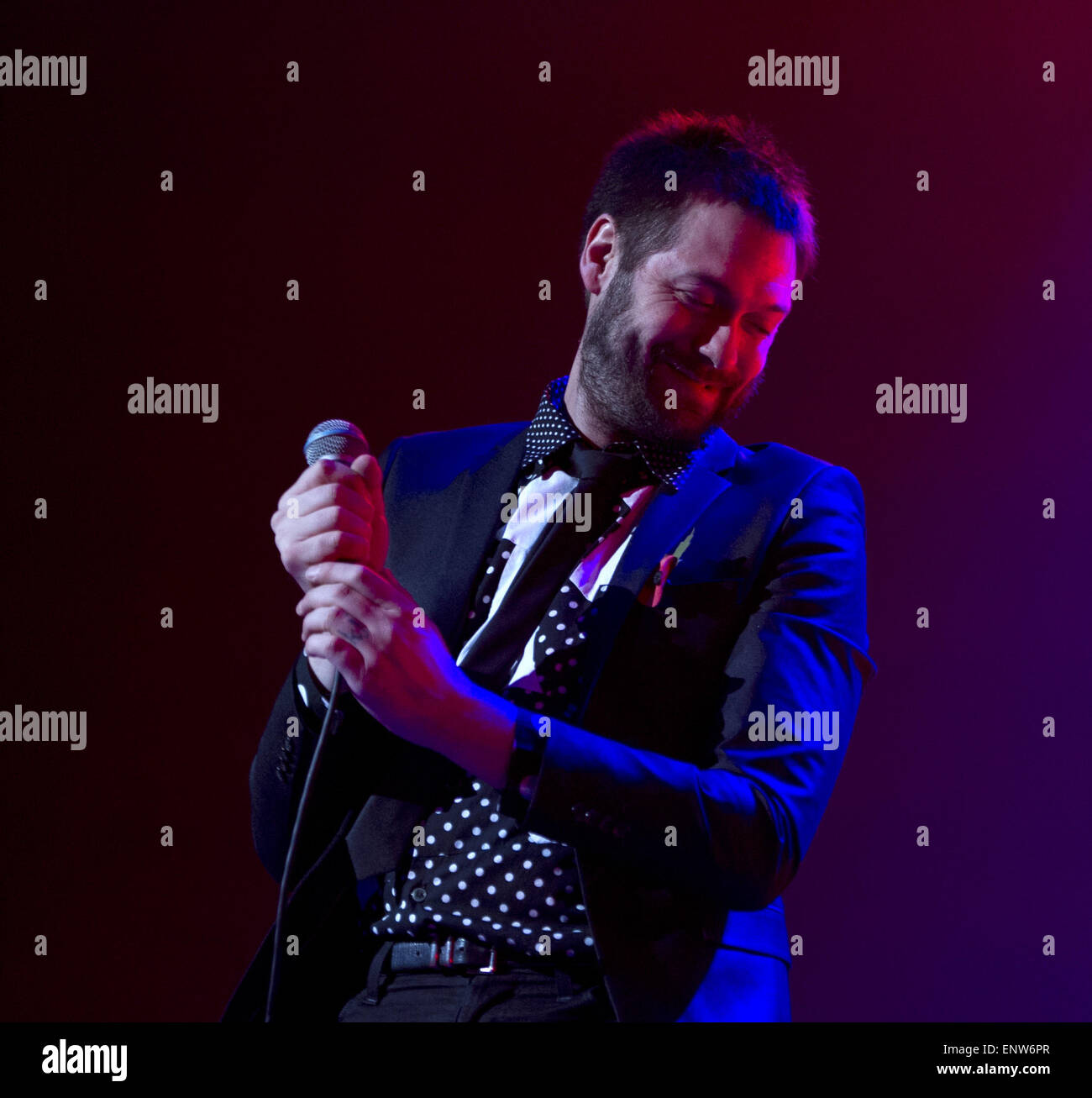 Rock band Kasabian performing live on stage at the Heineken Music Hall ...