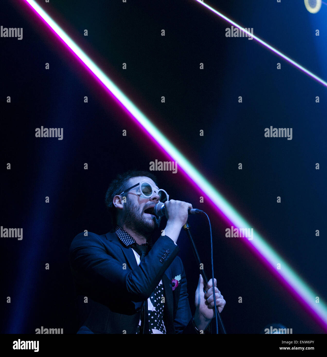 Rock band Kasabian performing live on stage at the Heineken Music Hall ...