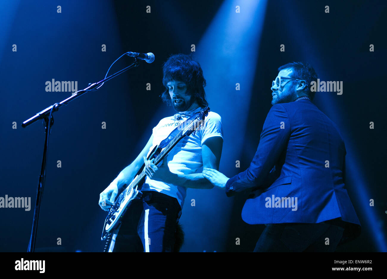 Rock band Kasabian performing live on stage at the Heineken Music Hall ...