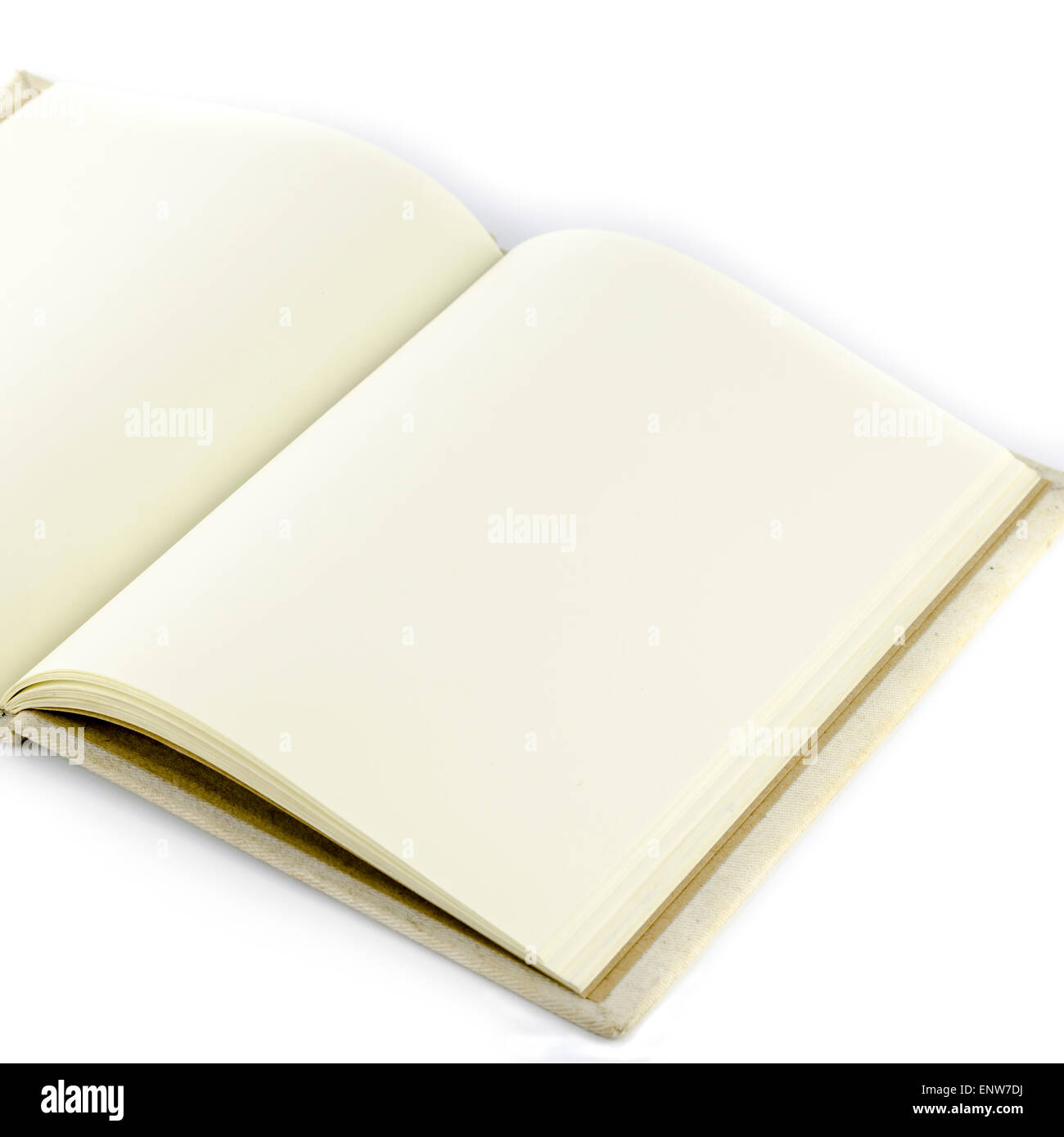 open diary isolated on white background Stock Photo - Alamy