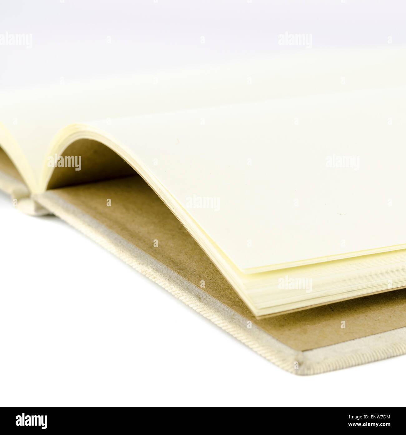 open diary isolated on white background Stock Photo - Alamy