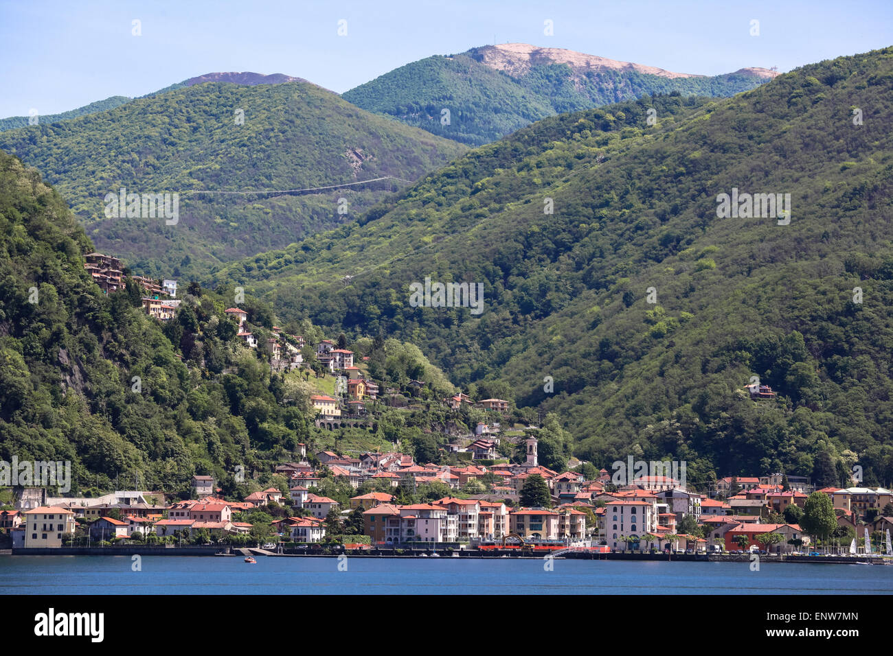 Maccagno lakefront on a summer day Stock Photo - Alamy
