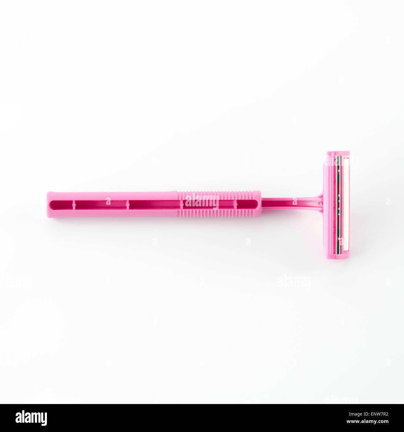 pink disposable shaving on a white background Stock Photo - Alamy