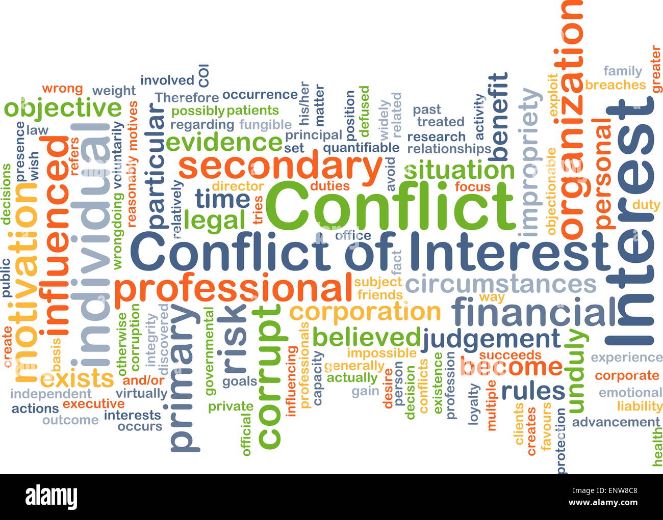 Background concept wordcloud illustration of conflict of interest Stock ...