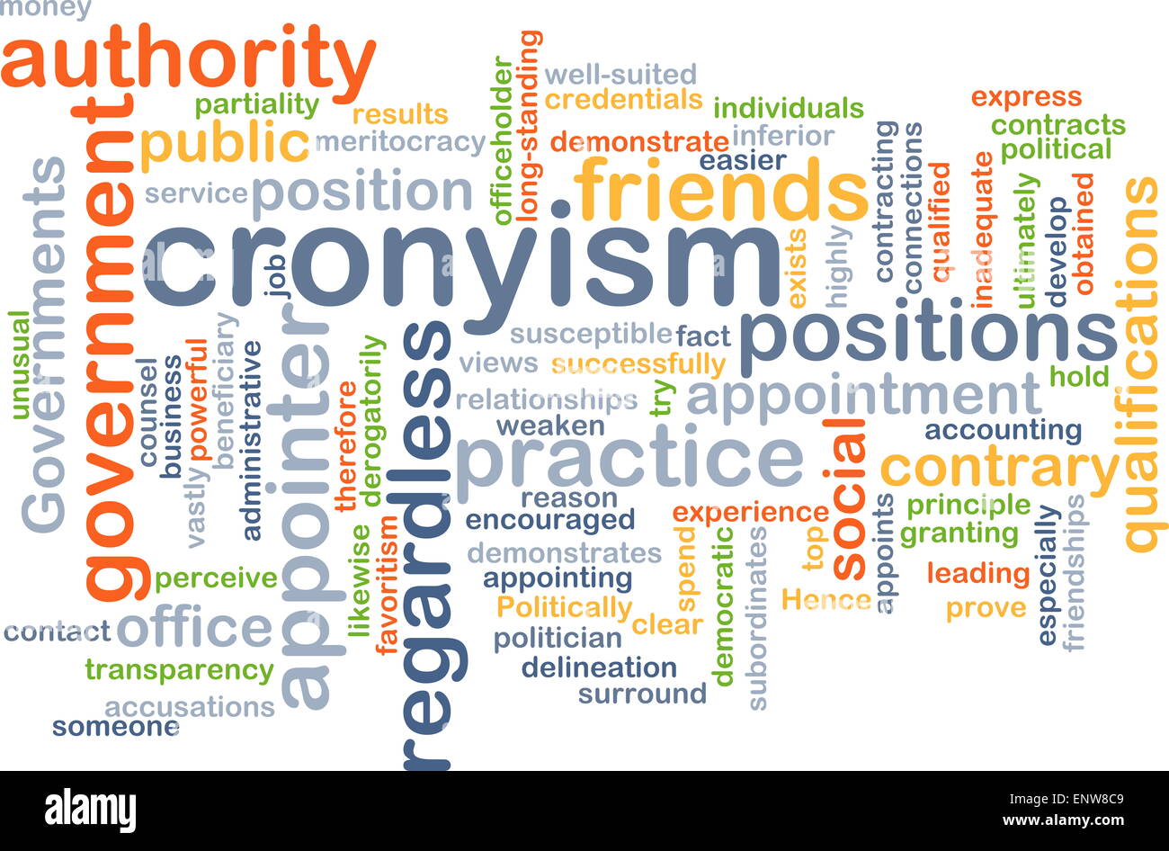 Background concept wordcloud illustration of cronyism Stock Photo - Alamy