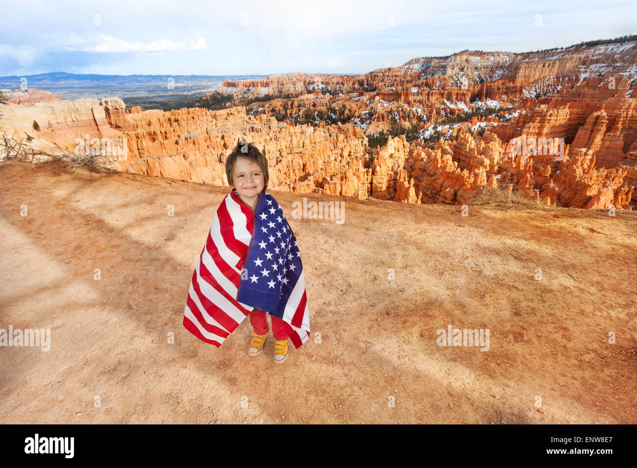 Boy and USA flag, Bryce Canyon National Park Stock Photo - Alamy