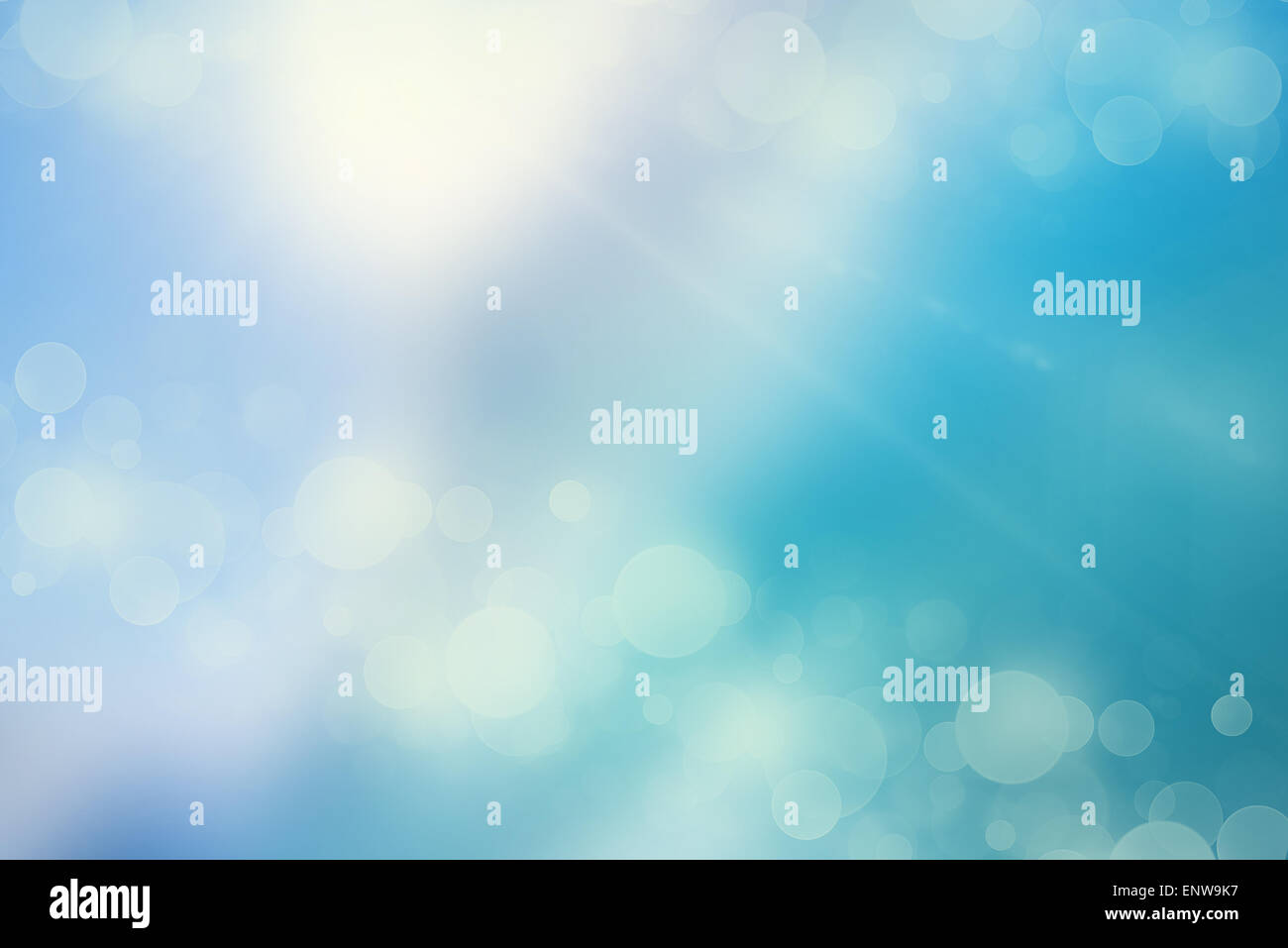 Bokeh lights on a cold blue background Stock Photo - Alamy