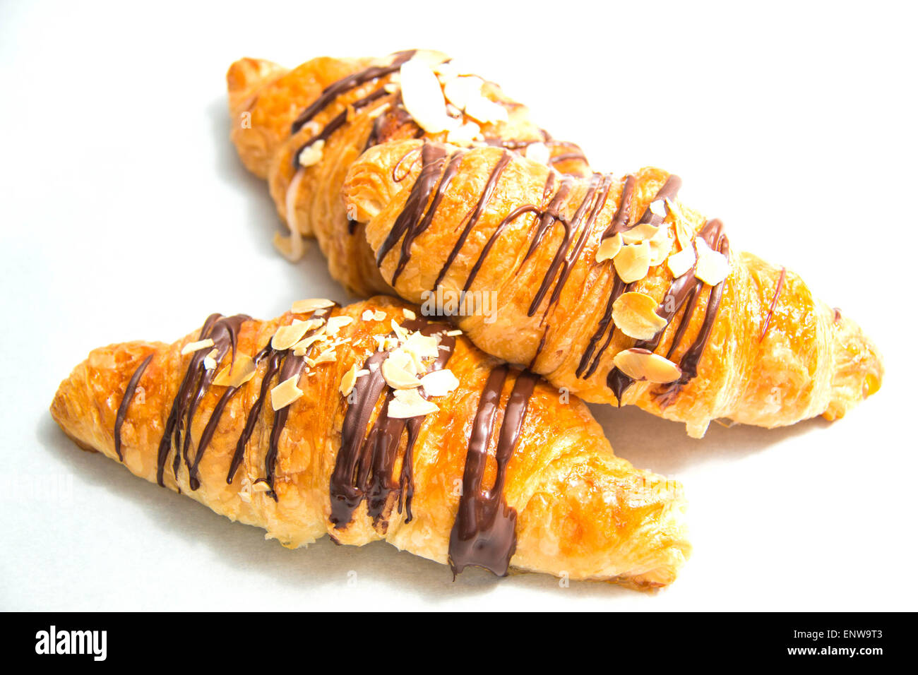 Croissant With Chocolate Isolated On White Background Stock Photo - Alamy
