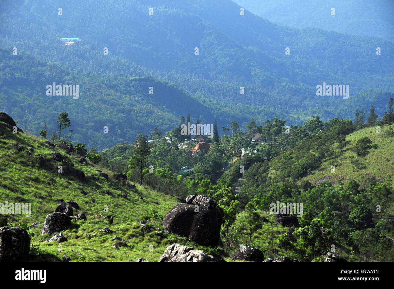 Buildings on hills Stock Photo - Alamy