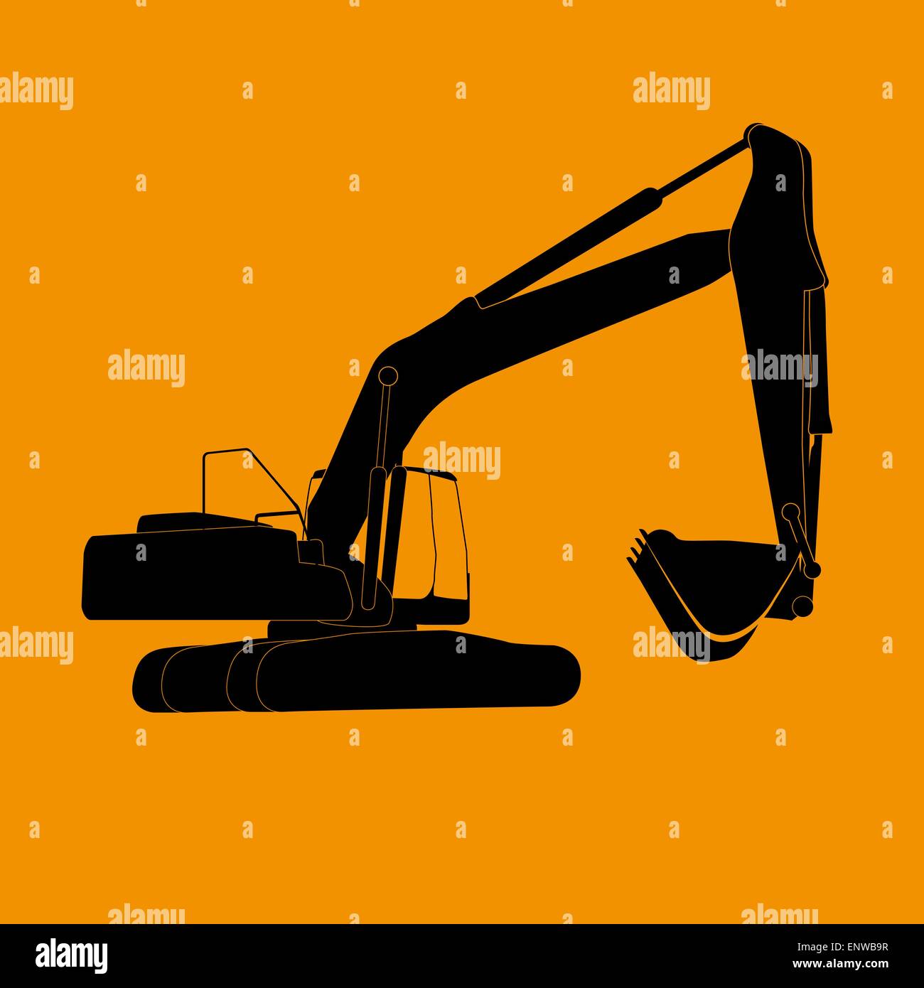 Excavator work. Vector Illustration Stock Vector Image & Art - Alamy