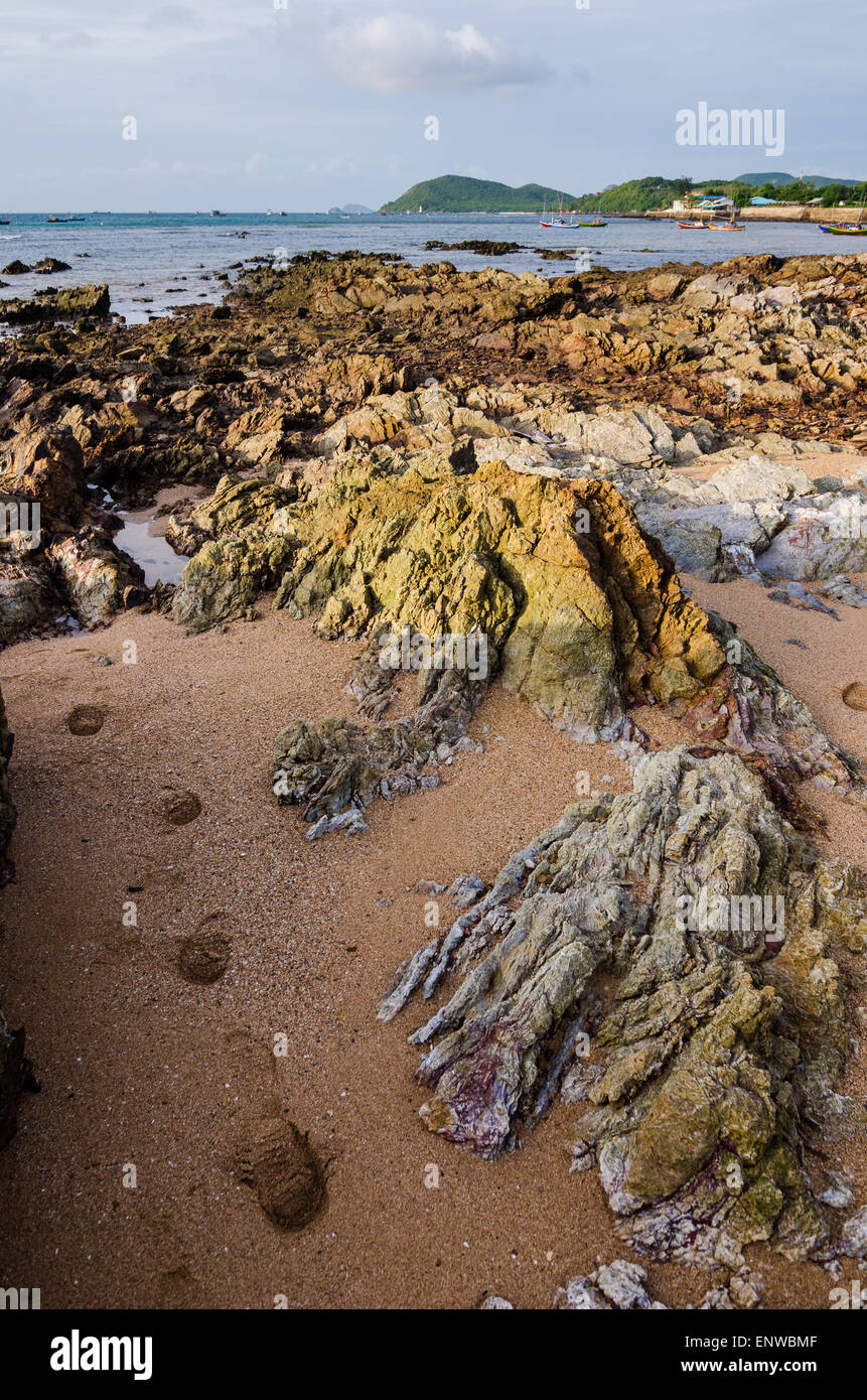 Rock and sea morning light in Thailand Stock Photo - Alamy