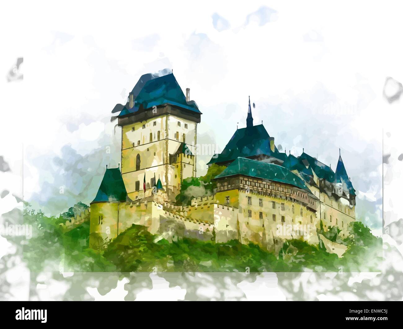 Building green roof stone Stock Vector Images - Alamy