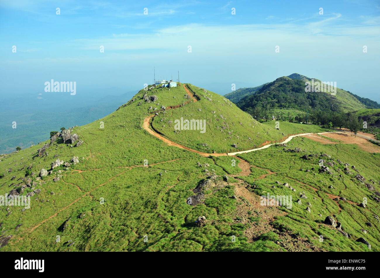 Hill top & narrow road Stock Photo - Alamy