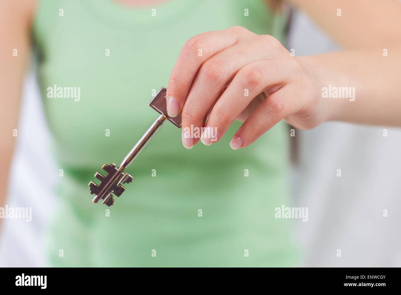 Human Hands Holds Security Key Stock Photo - Alamy