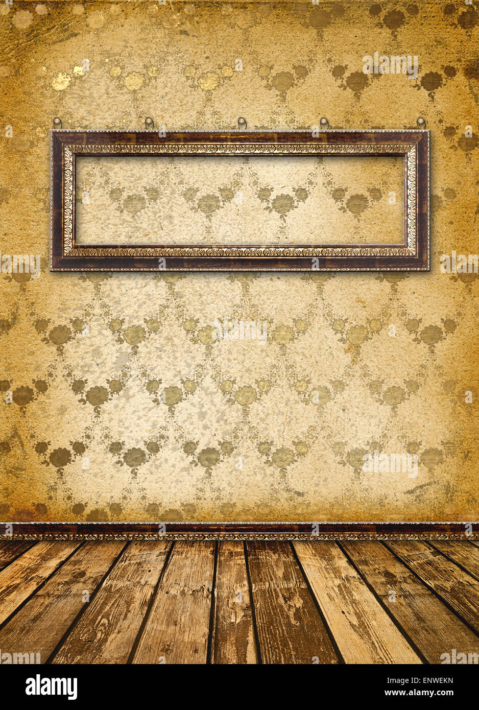 Old gold frames Victorian style on the wall in the room Stock Photo - Alamy