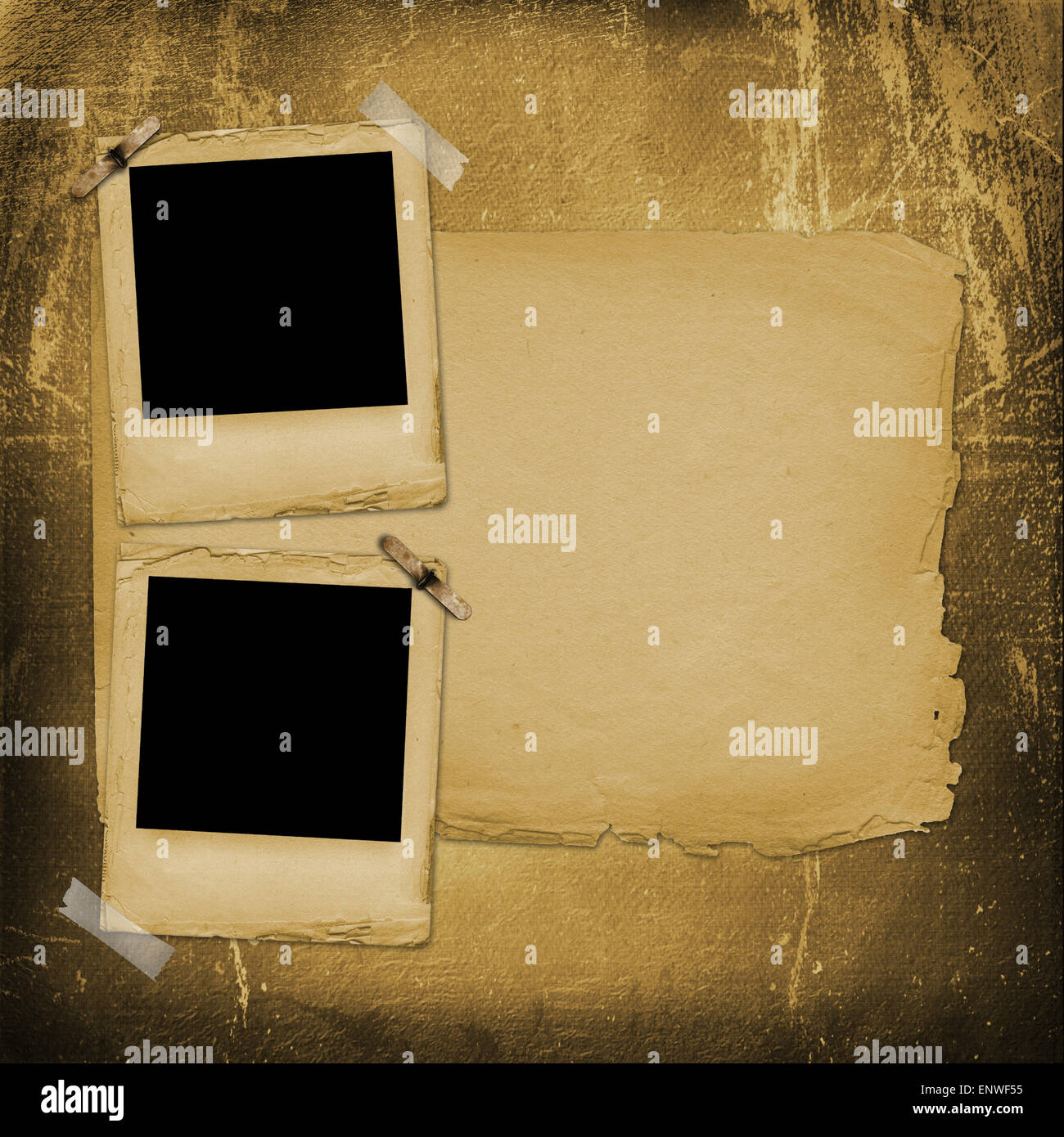 Old grunge paper slides on the ancient background Stock Photo - Alamy