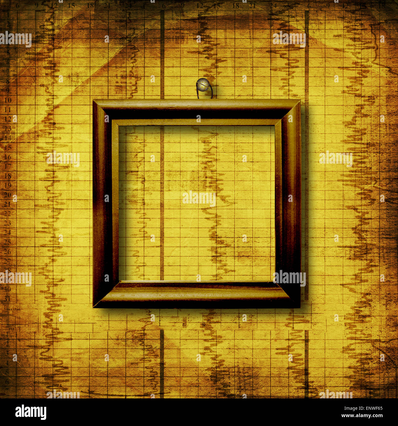 Old grunge wooden frame on the ancient background Stock Photo - Alamy