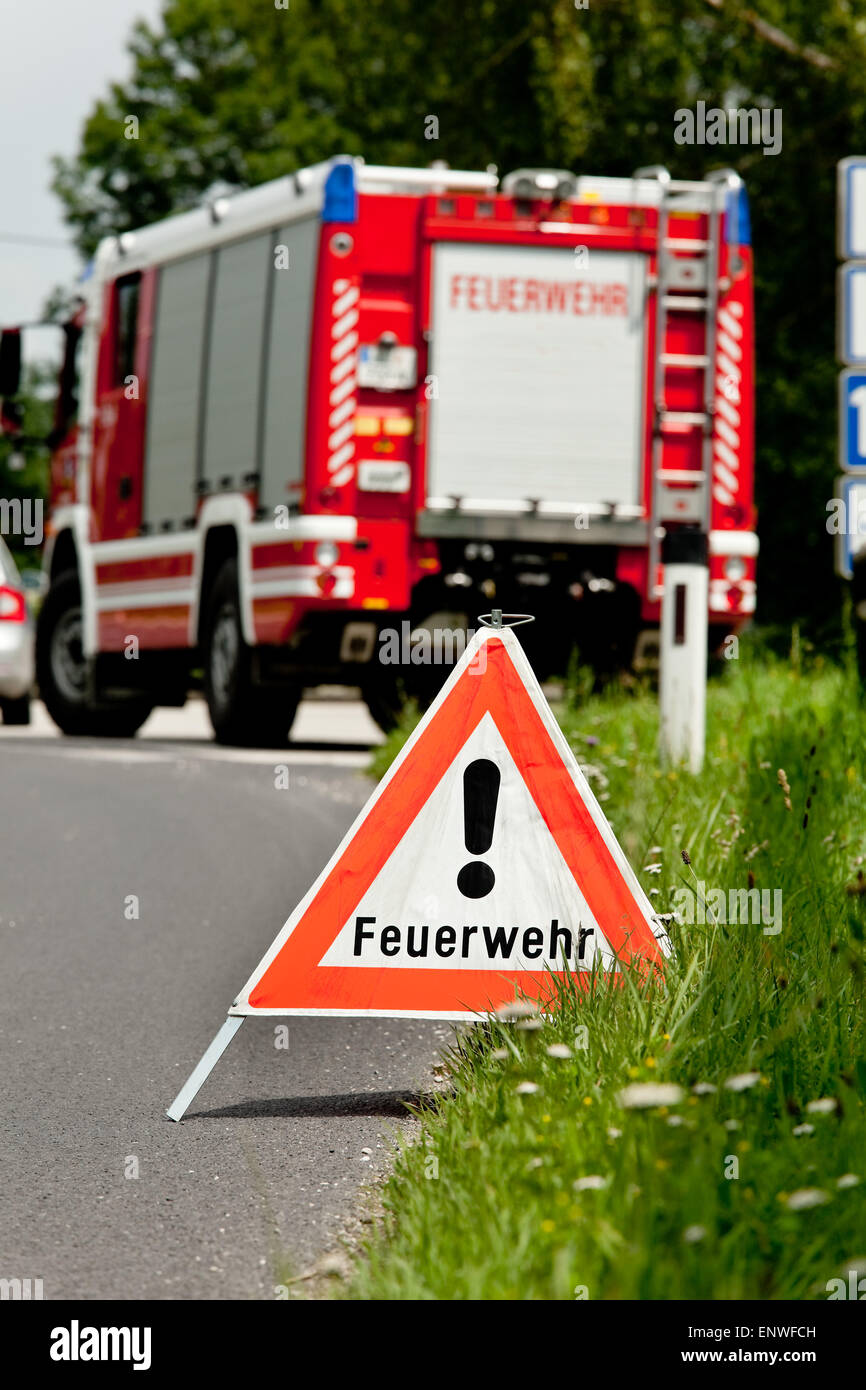 Fire truck sign hi-res stock photography and images - Alamy