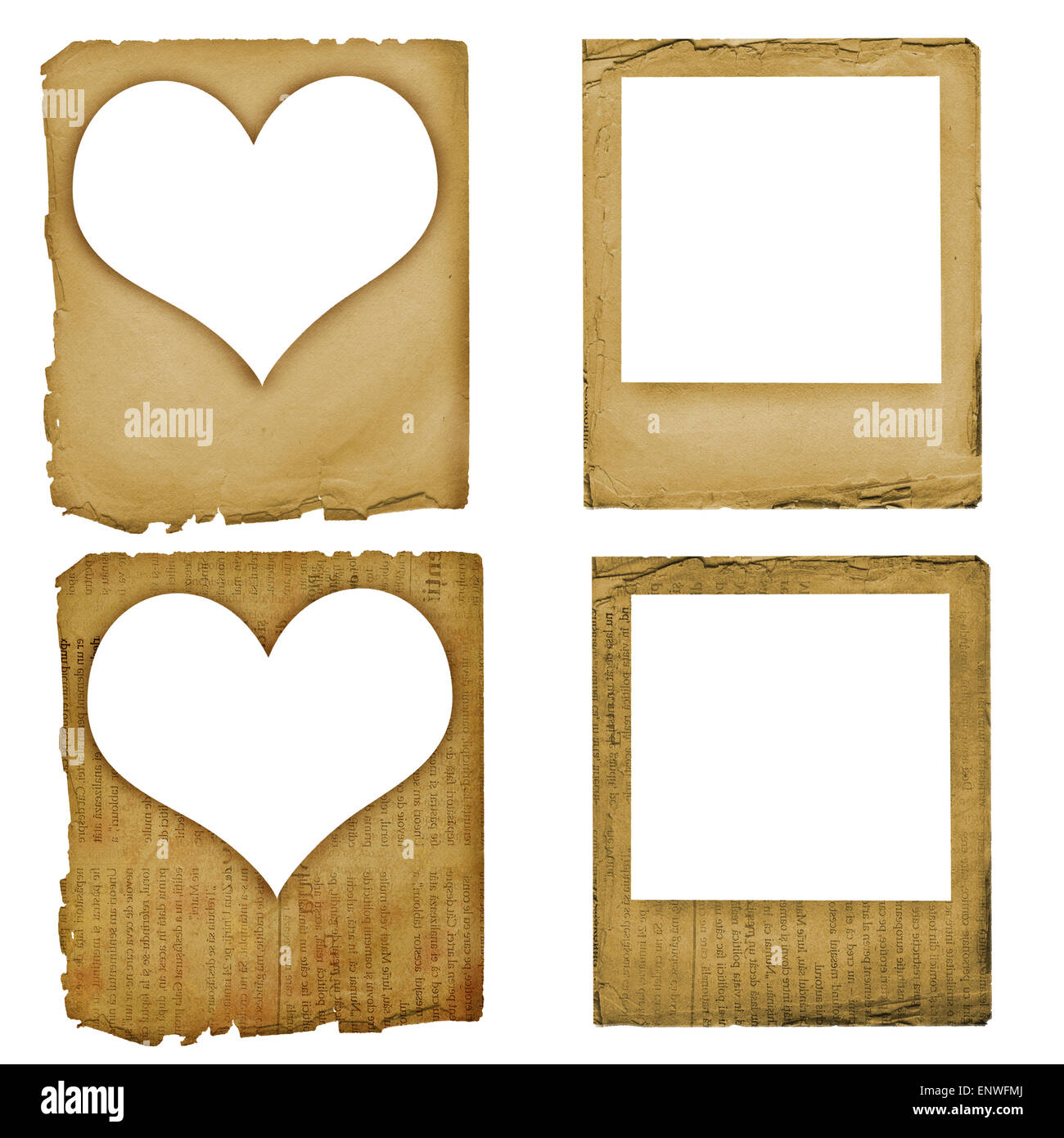 Set grunge slides paper design in scrapbooking style Stock Photo - Alamy