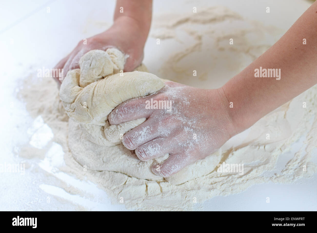 Female Hands Making Dough for baking .Homemade Preparing Food Stock ...