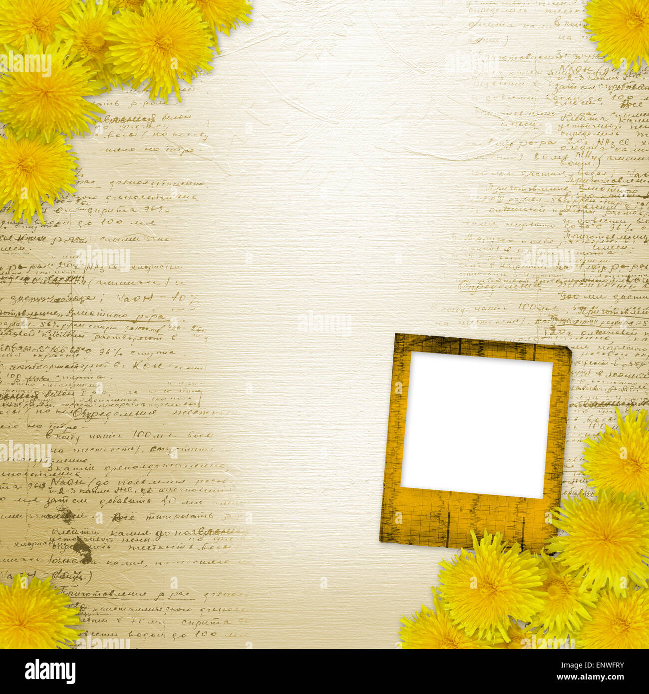 Writing abstract background with bunch of dandelions Stock Photo - Alamy