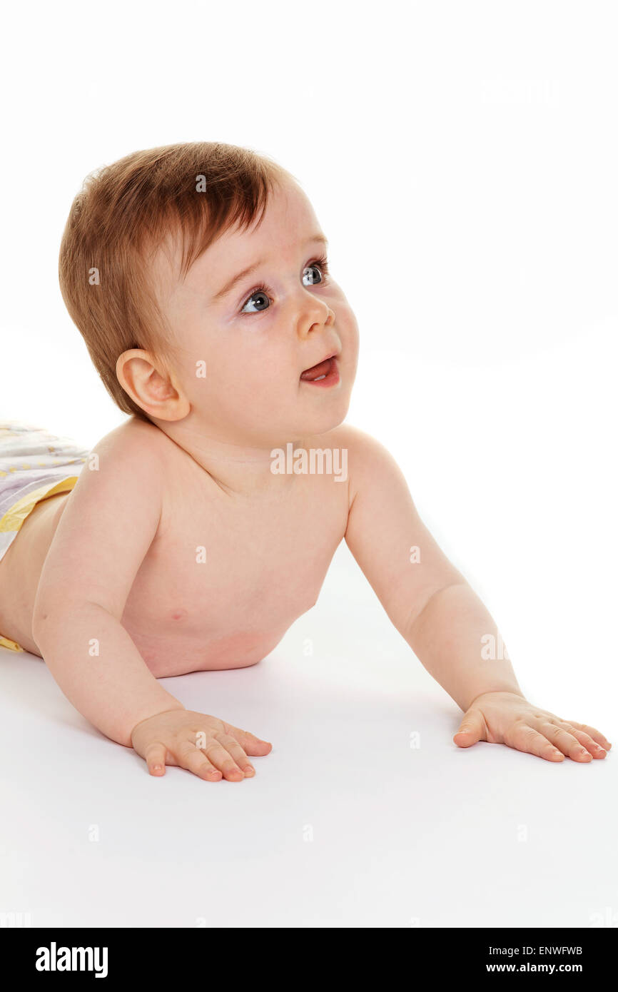 Baby with nappies Stock Photo - Alamy