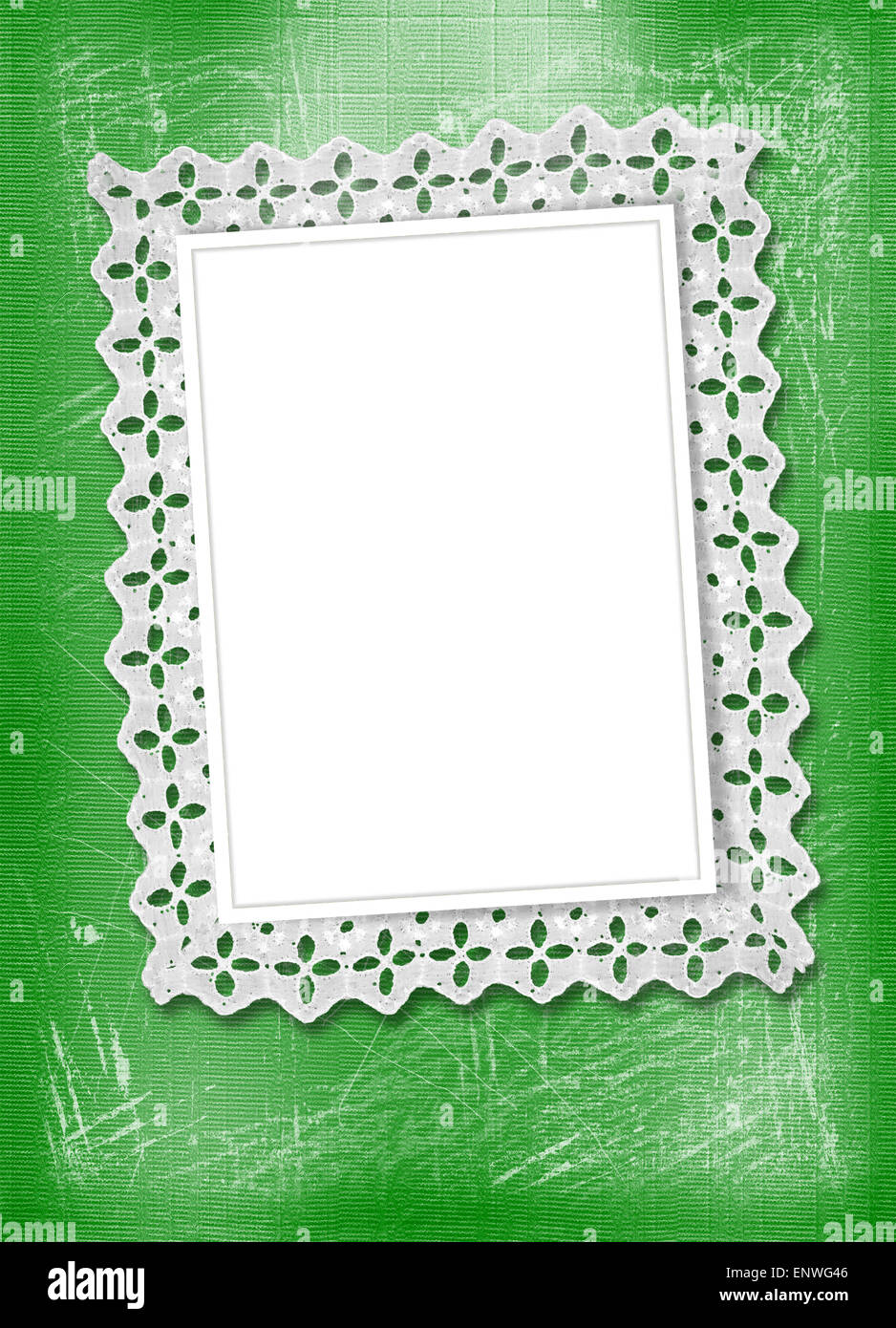 Green abstract background with frame and beautiful lace Stock Photo - Alamy